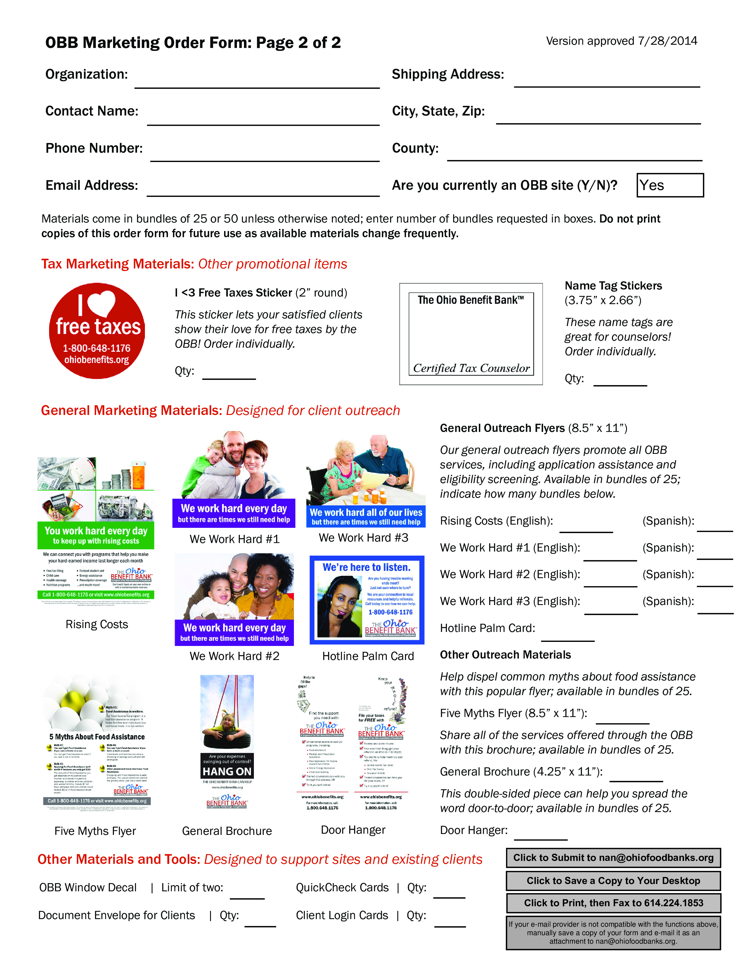 Two-Page Marketing Order Form | Templates at allbusinesstemplates.com