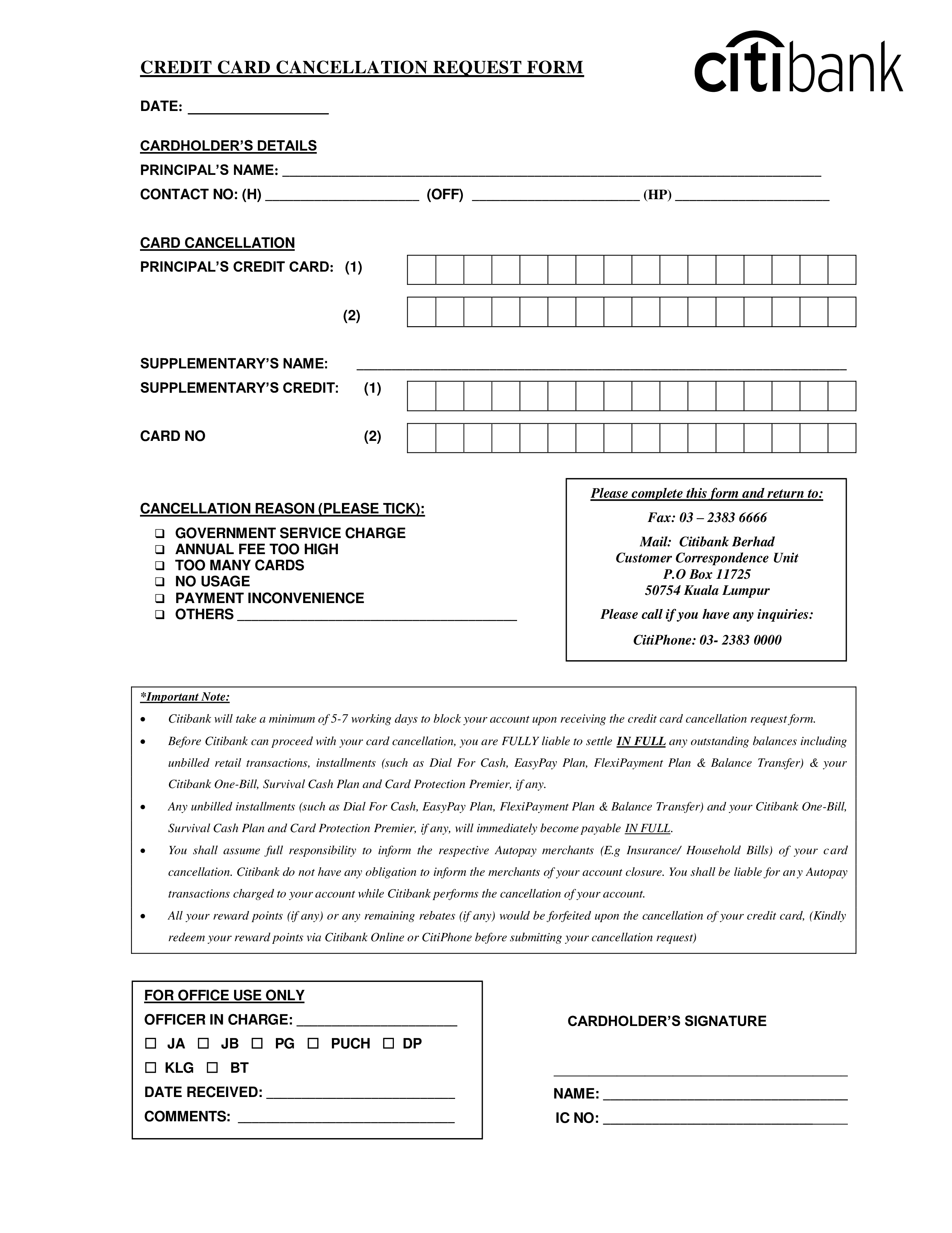 Credit Card Cancellation Letter Templates At Allbusinesstemplates