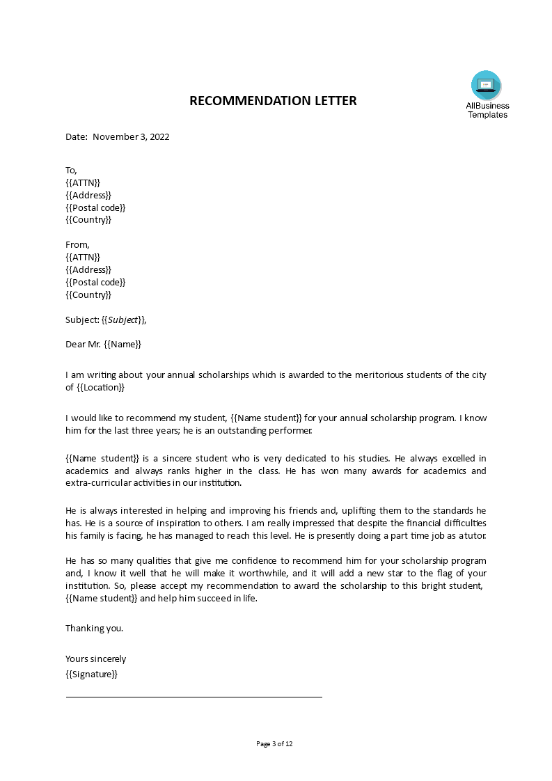 Kostenloses Referentiebrief Werknemer