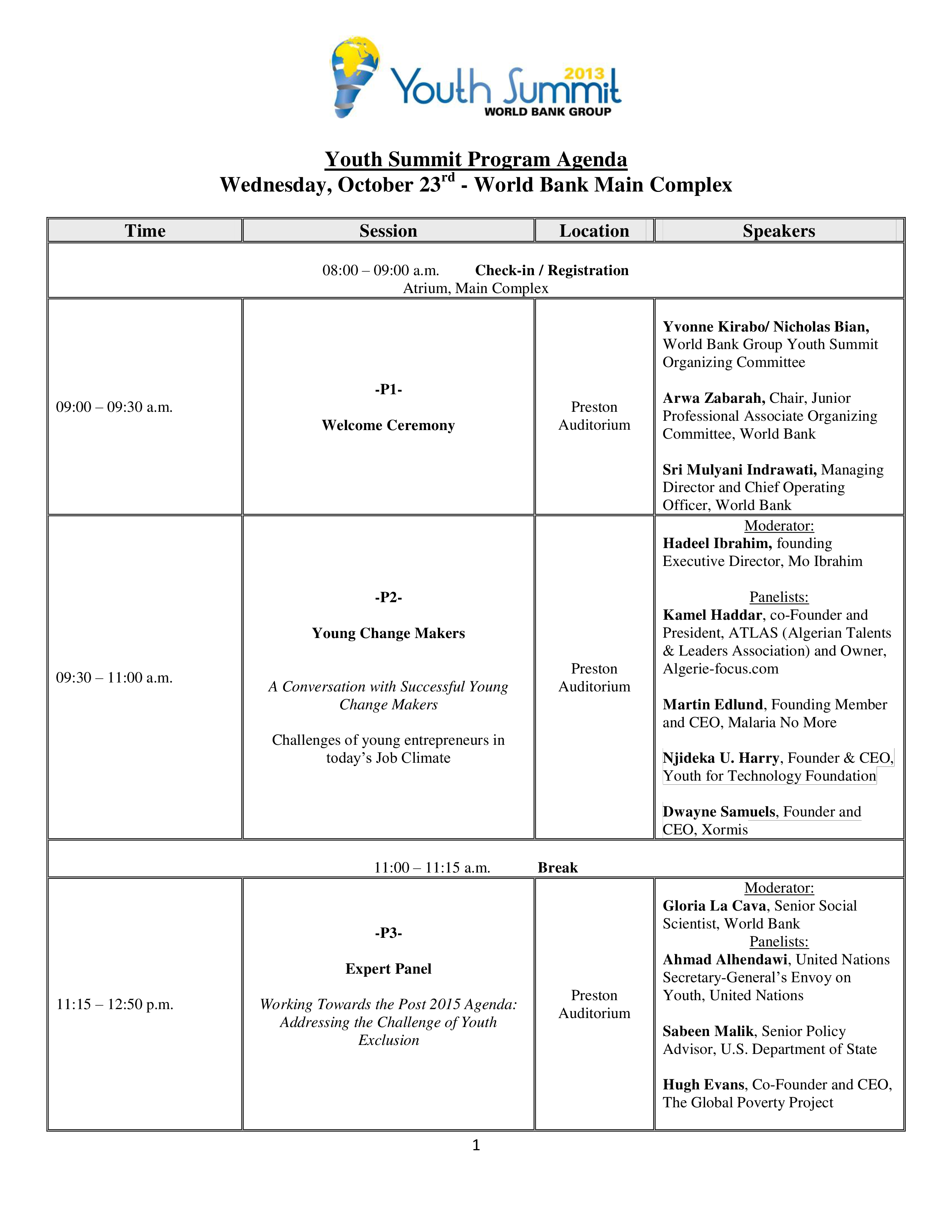 Youth Program Agenda Templates At Allbusinesstemplates