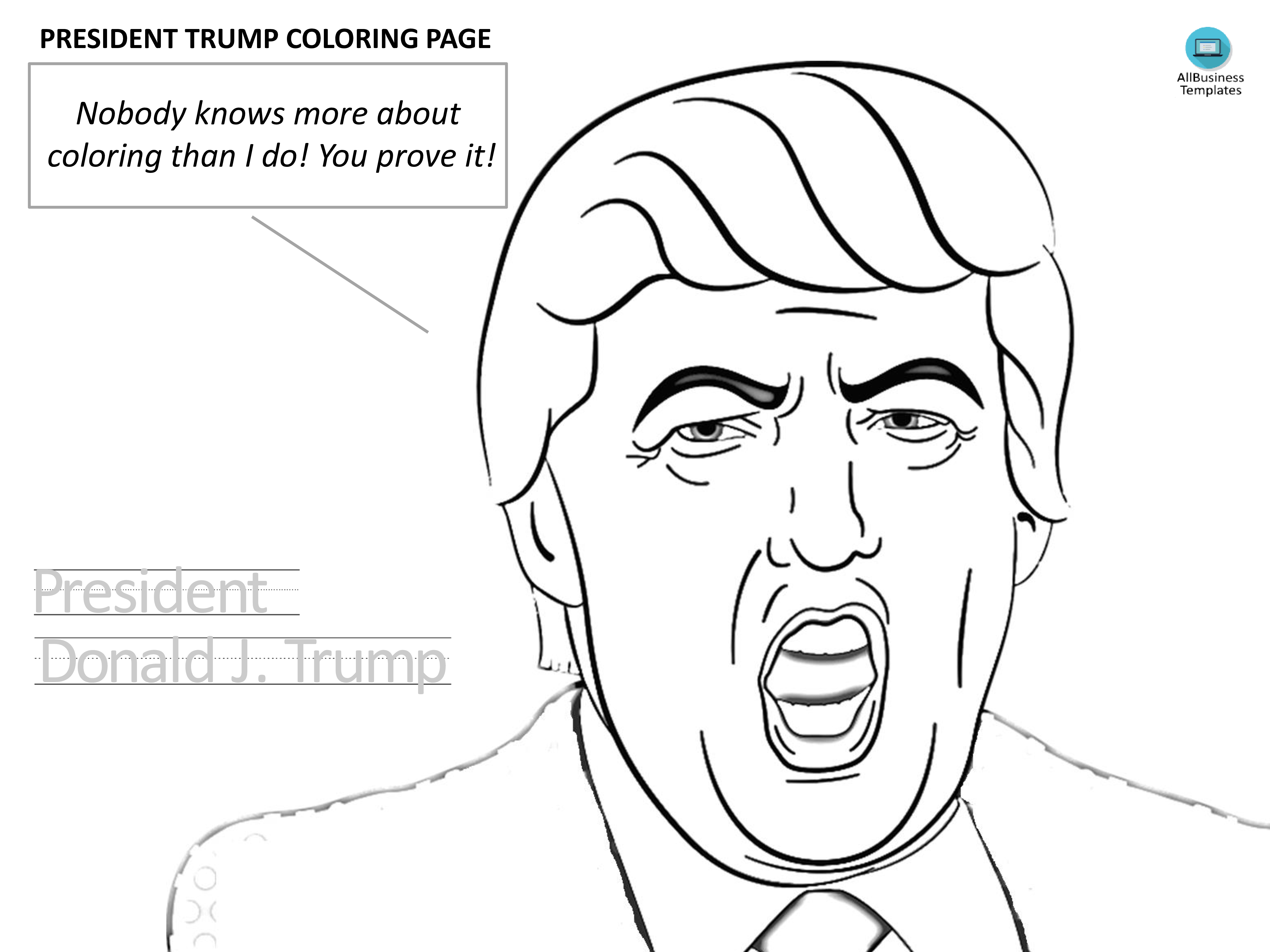 President Trump of the United States Coloring page | Templates at ...