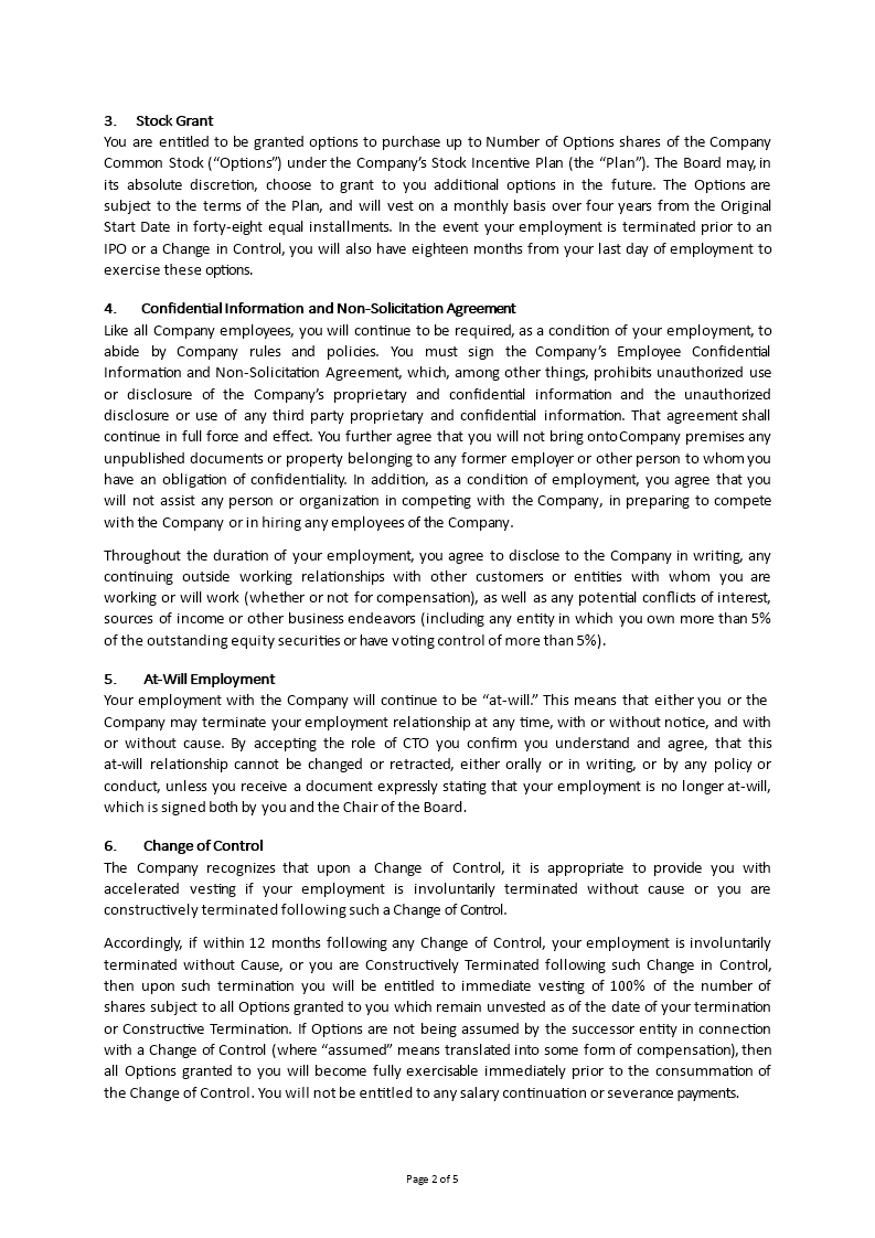 Chief Technical Officer Appointment Letter | Templates at ...