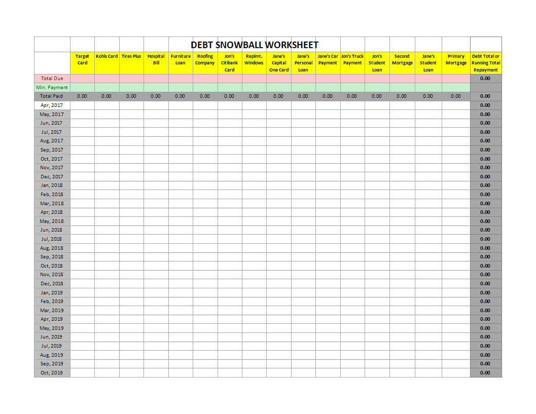 Debt Snowball XLSX Worksheet Excel Templates At Allbusinesstemplates