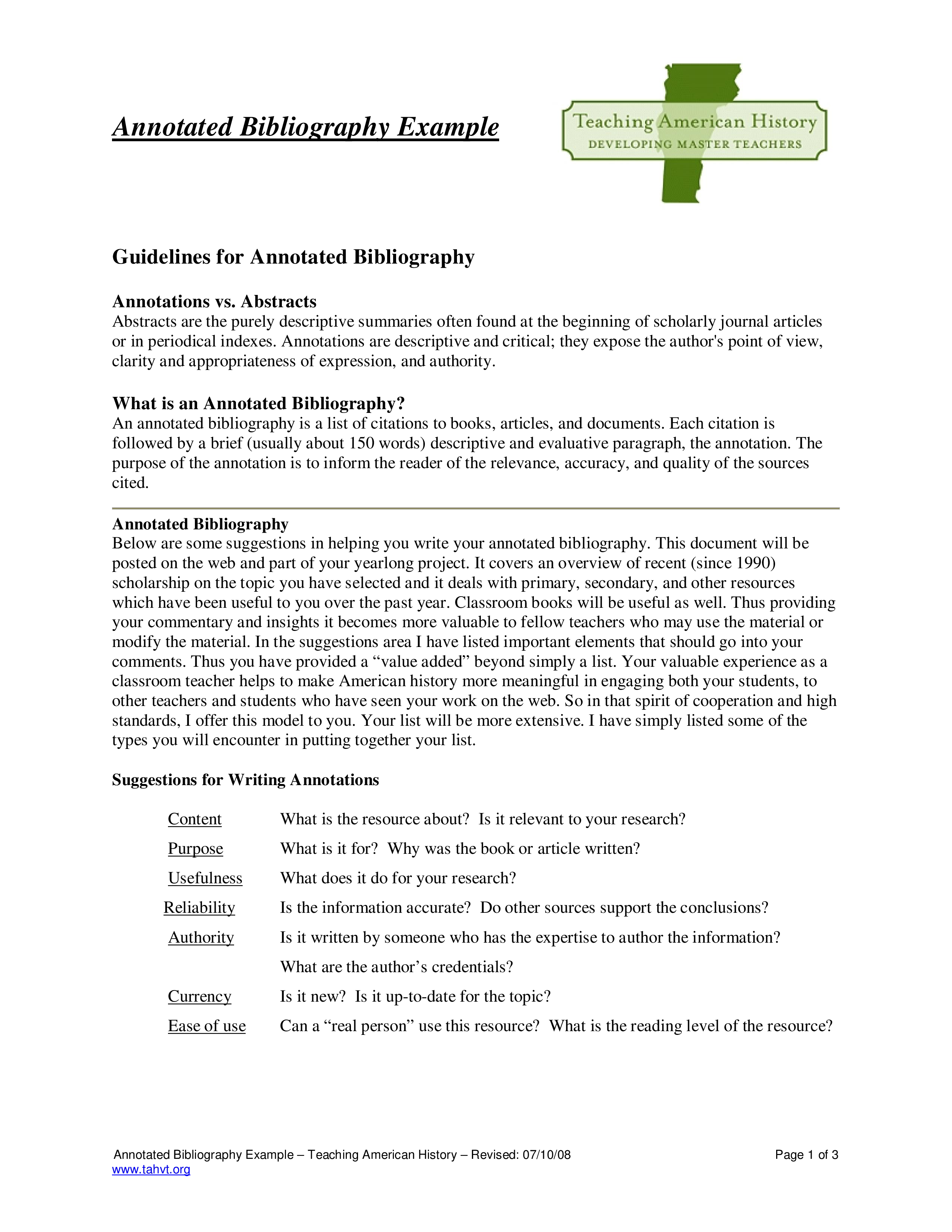 Simple Annotated Bibliography Templates At Allbusinesstemplates