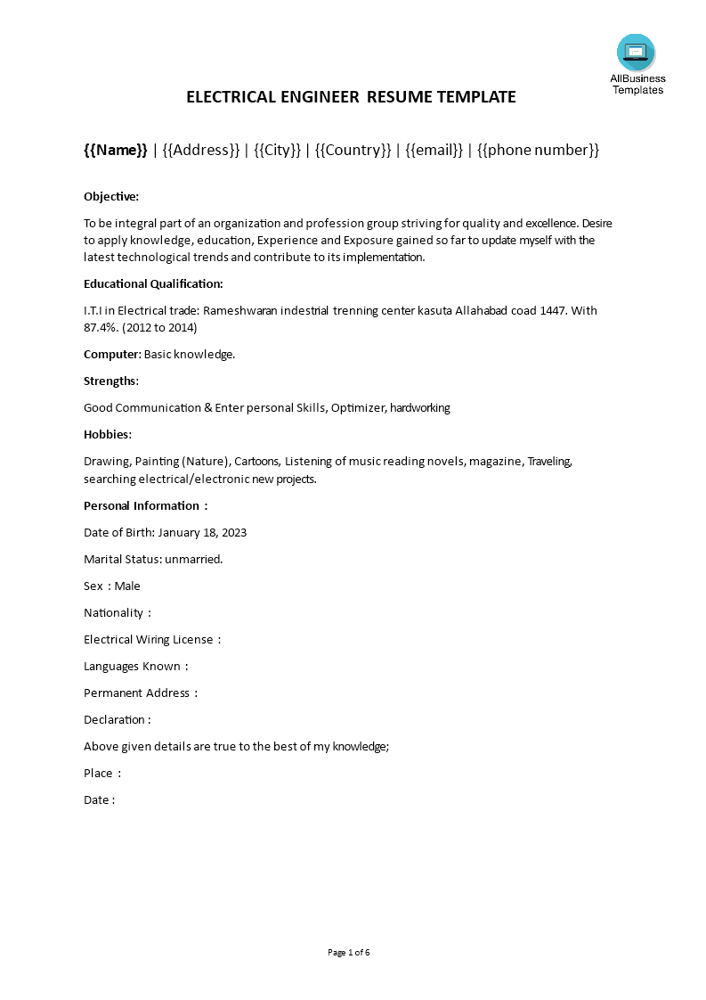Professional IT Resume in Word | Templates at allbusinesstemplates.com