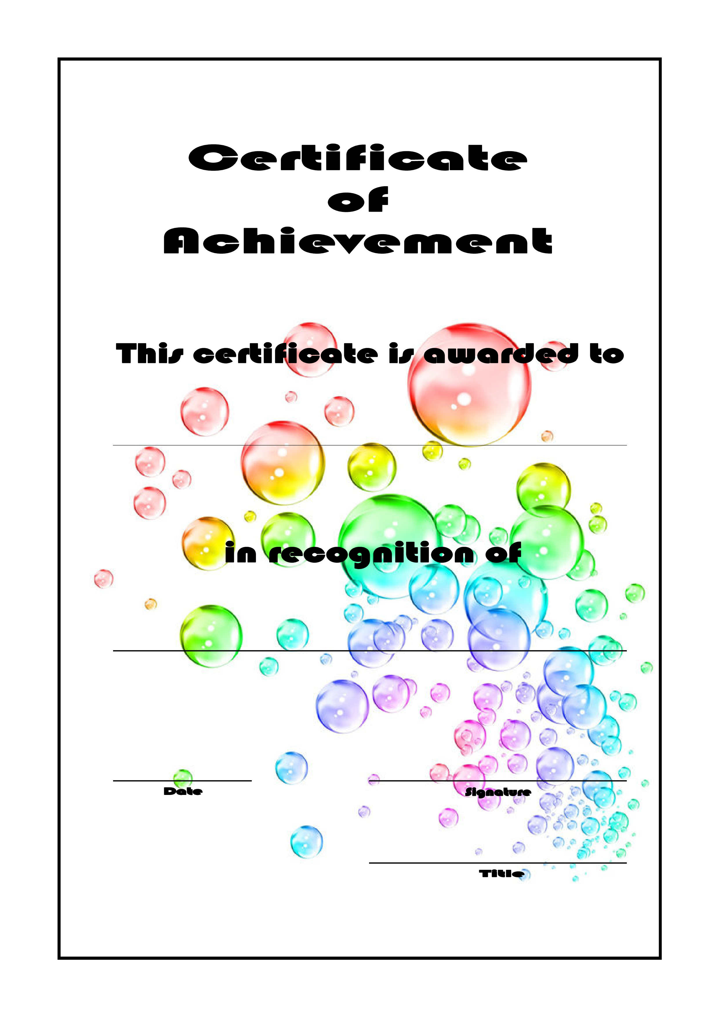 Certificate Of Achievement Example Templates At Allbusinesstemplates