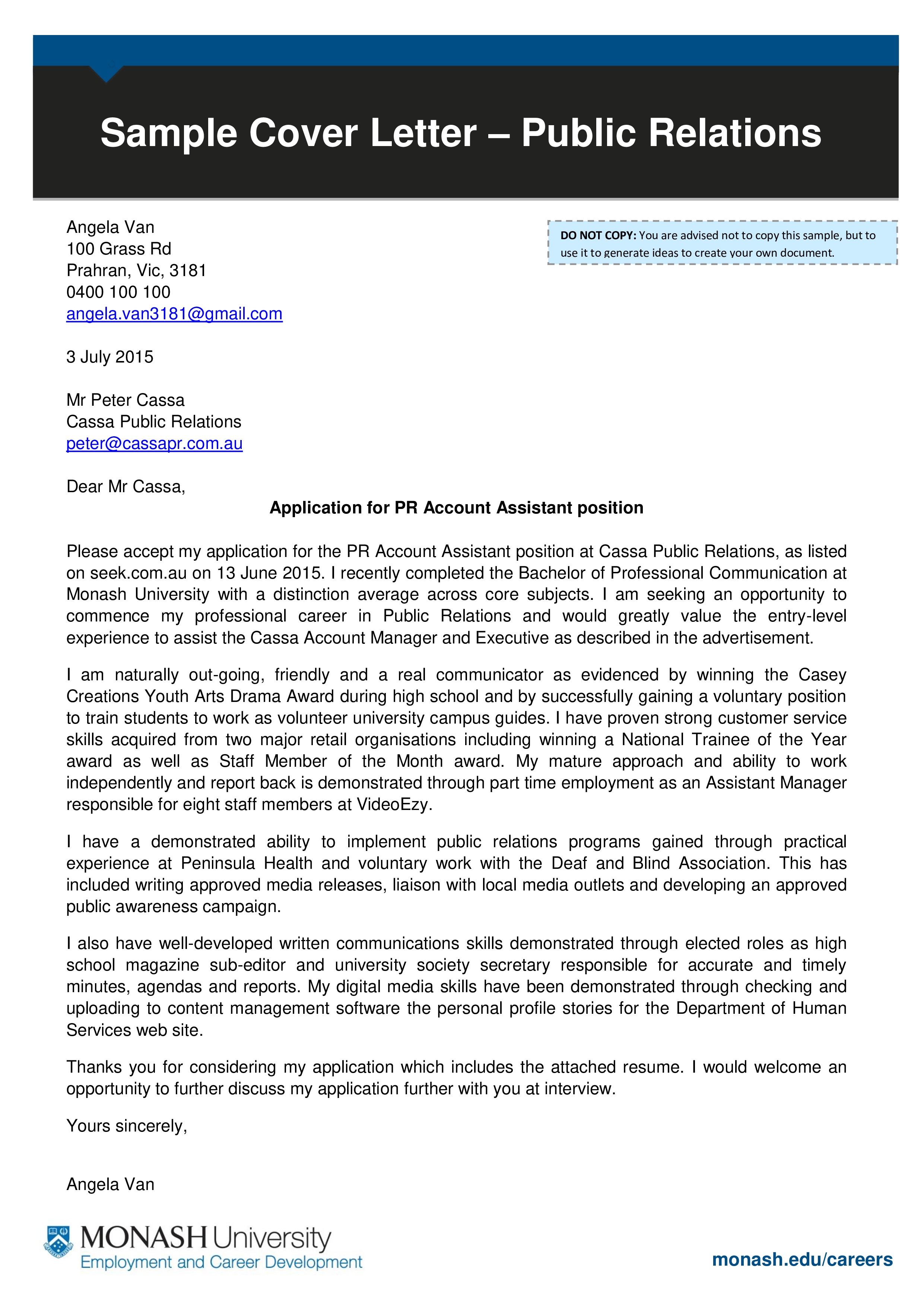 Cover Letter To Executive Assistant