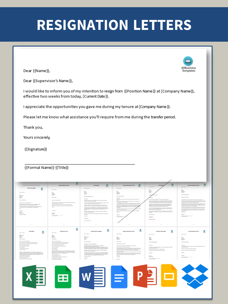 Kostenloses Employment Resignation Letter