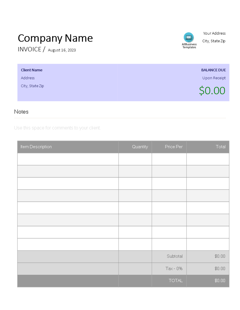 Sample Graphic Design Invoice Template | Templates at ...