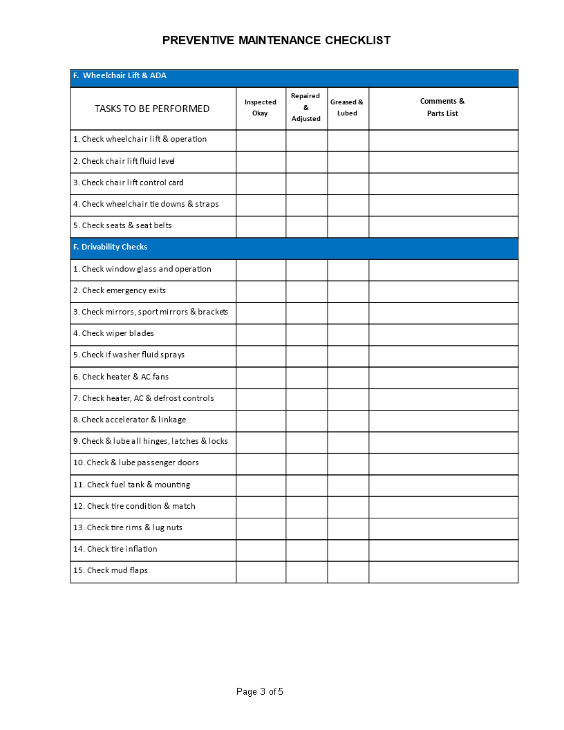 Gratis Checklist voor preventief onderhoud