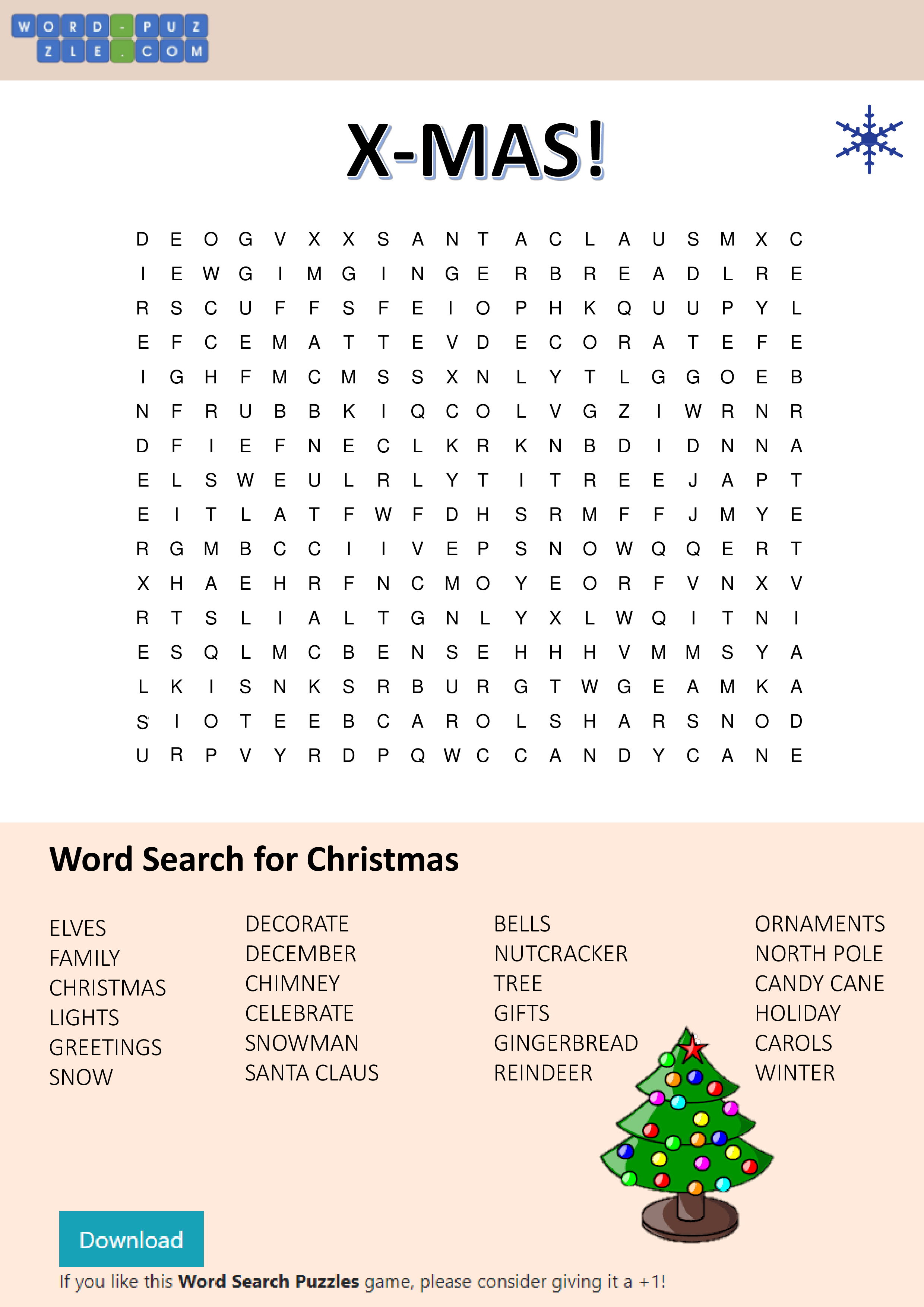 Christmas Word Search | Templates at allbusinesstemplates.com