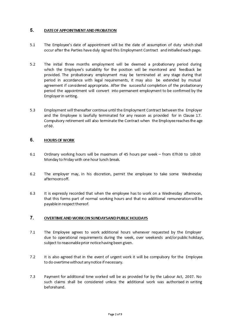 Basic Employment Contract | Templates at allbusinesstemplates.com