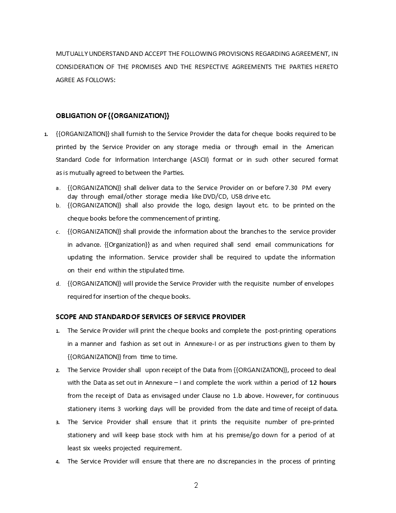 Service Level Agreement template | Templates at allbusinesstemplates.com