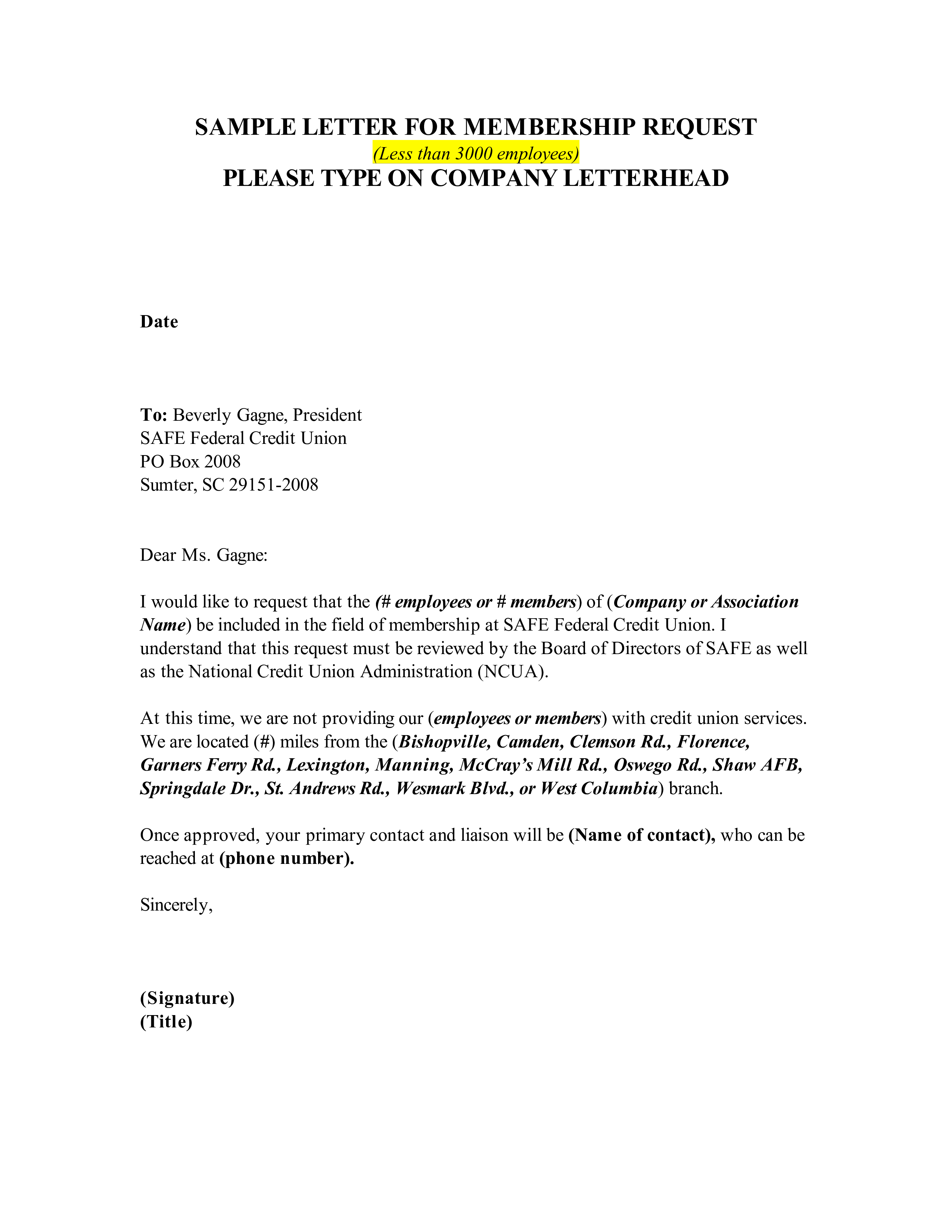 Membership Application Re Letter Gratis