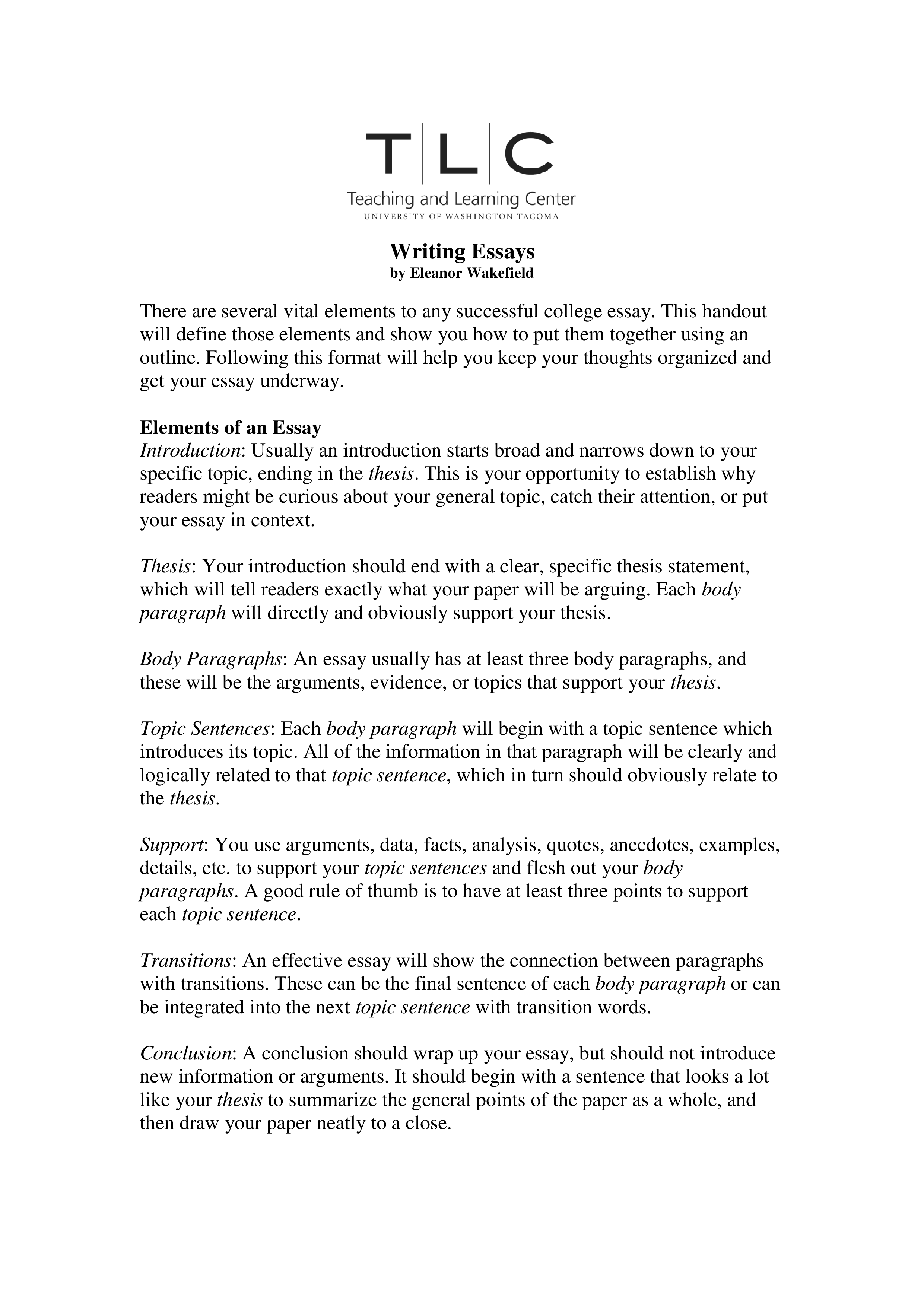 Sample College Essay Outline Templates At Allbusinesstemplates