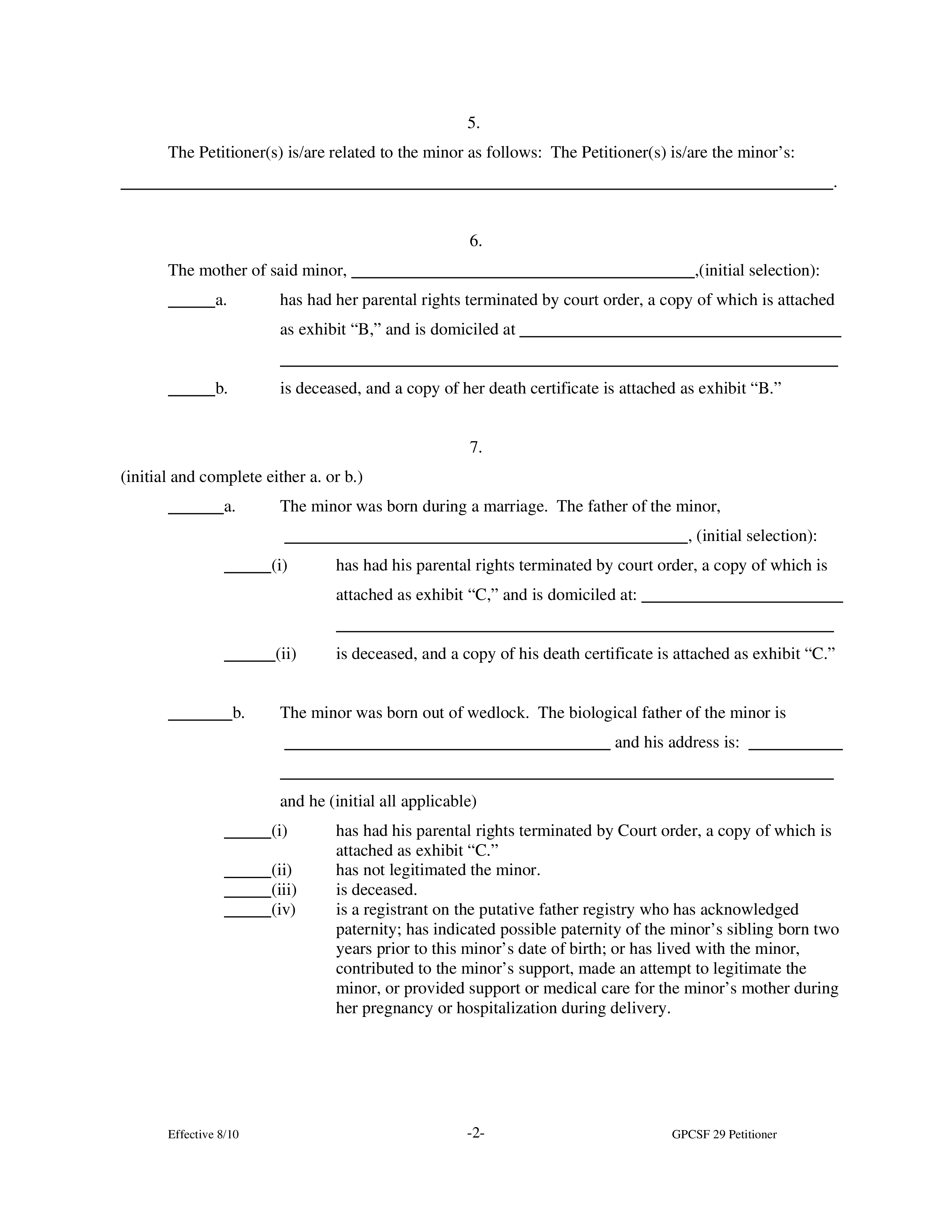 Permanent Guardianship Form | Templates at allbusinesstemplates.com