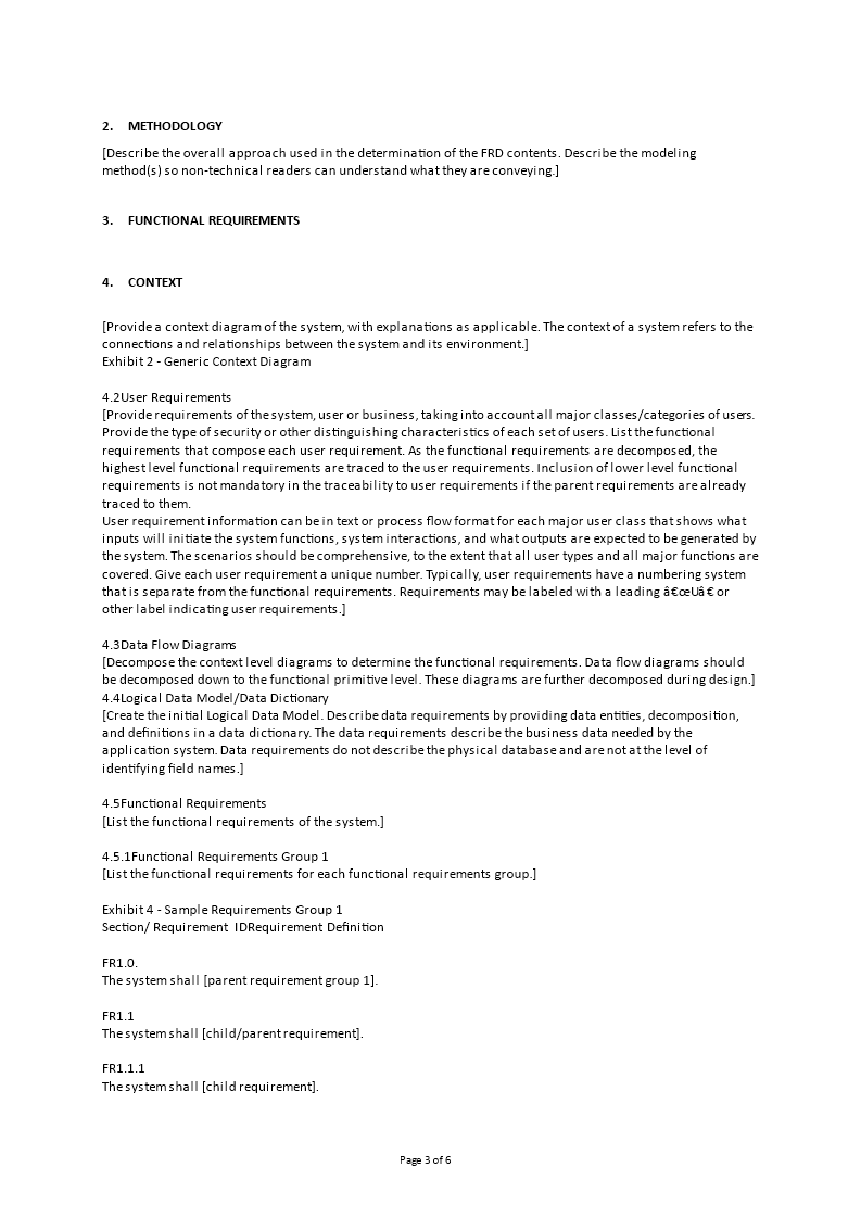 Functional Requirements Document | Templates at allbusinesstemplates.com