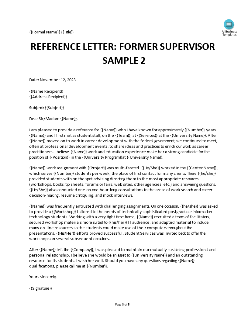 Teacher Reference Letter | Templates at allbusinesstemplates.com