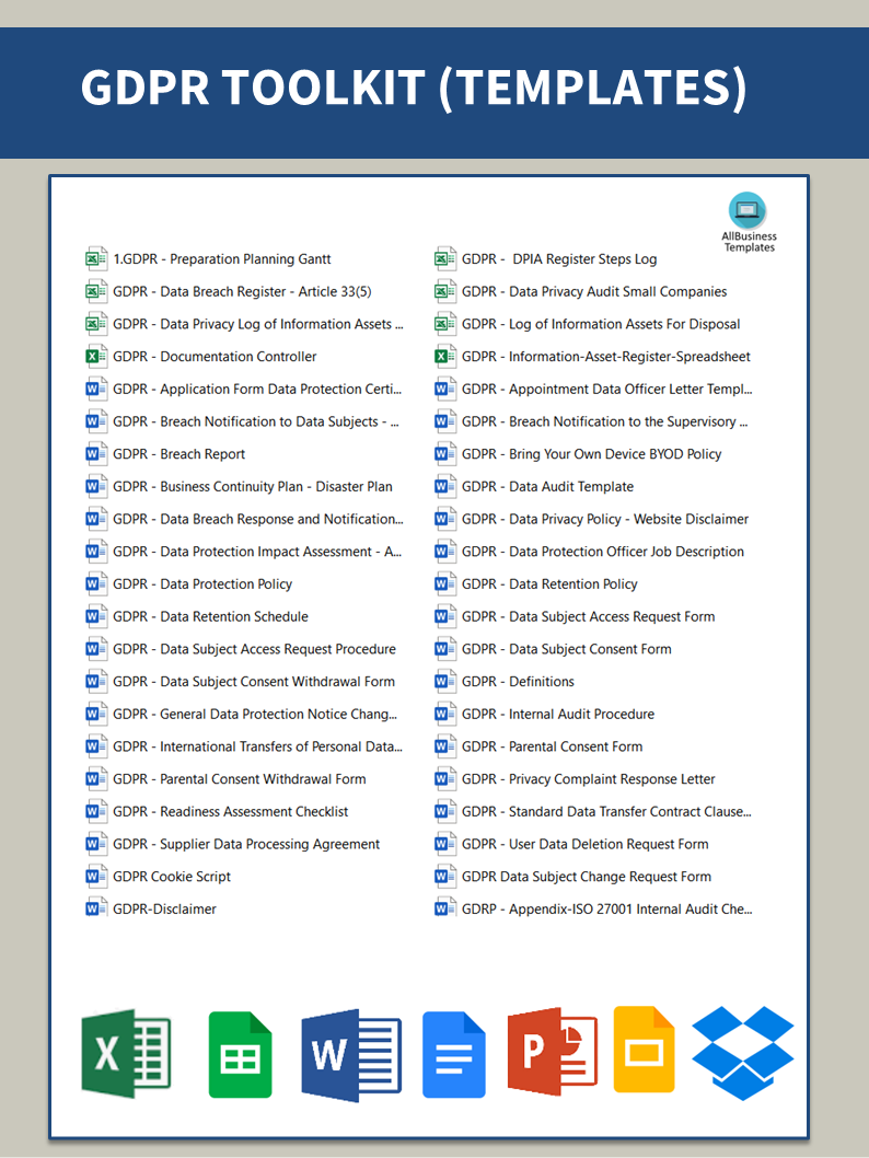 GDPR Templates | Templates at allbusinesstemplates.com