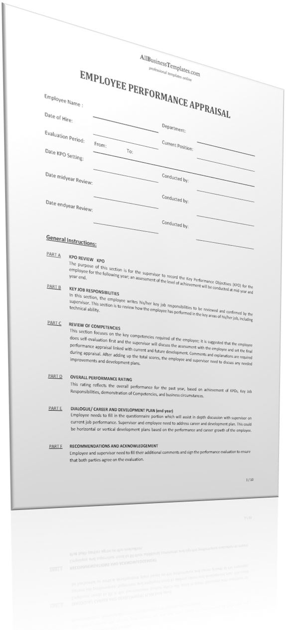 Employee Performance Appraisal Template | Templates at ... Employee Performance Appraisal Template | Templates at ...