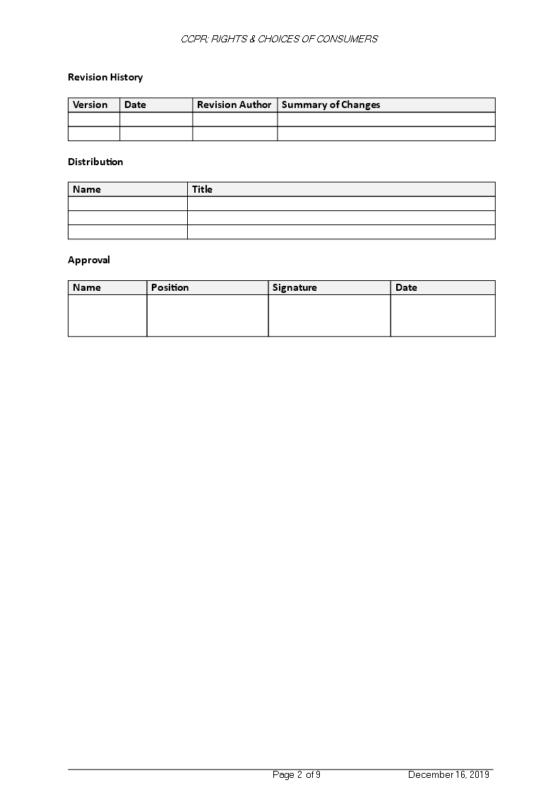 CCPA Rights and Choices Form | Templates at allbusinesstemplates.com