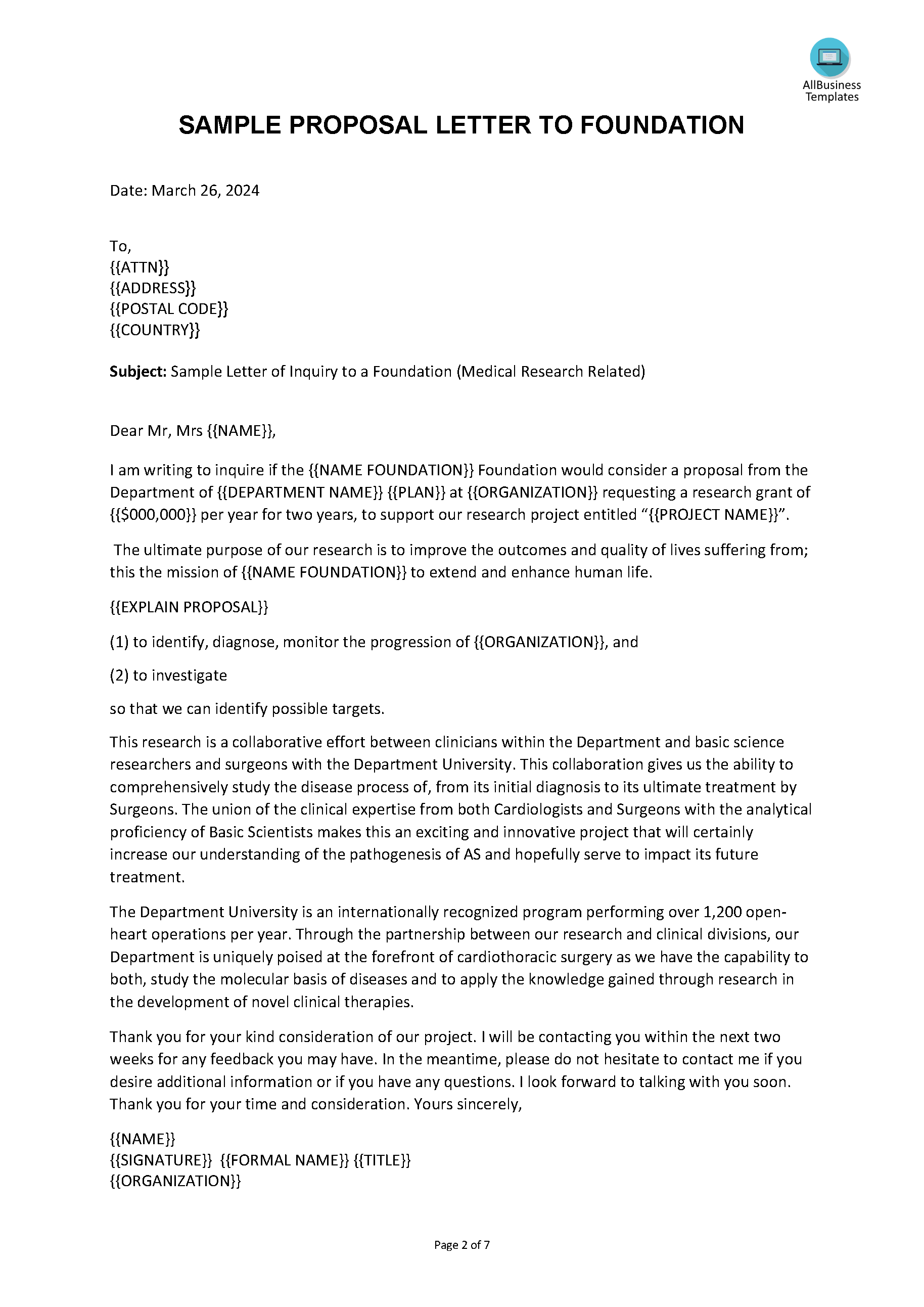 Value Proposition Cover Letter | Templates at allbusinesstemplates.com