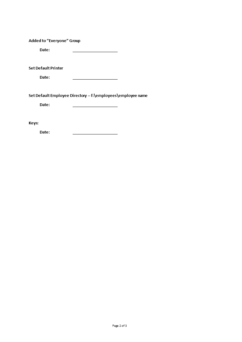 New Hire Computer Setup Passwords | Templates at allbusinesstemplates.com