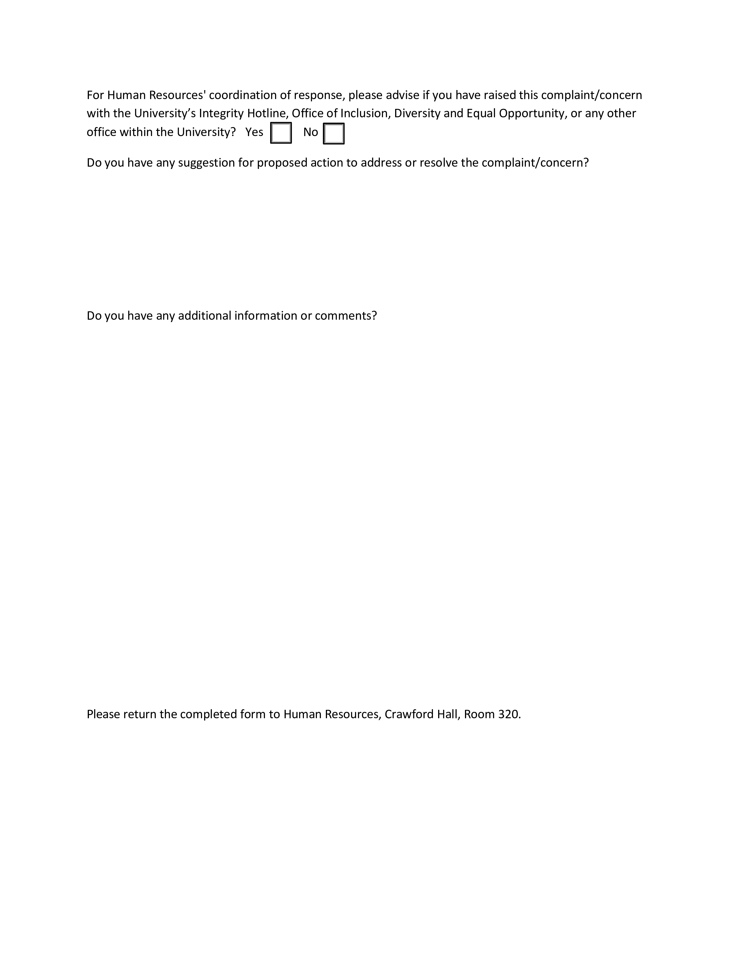 Employee Complaint Concern Form | Templates at allbusinesstemplates.com