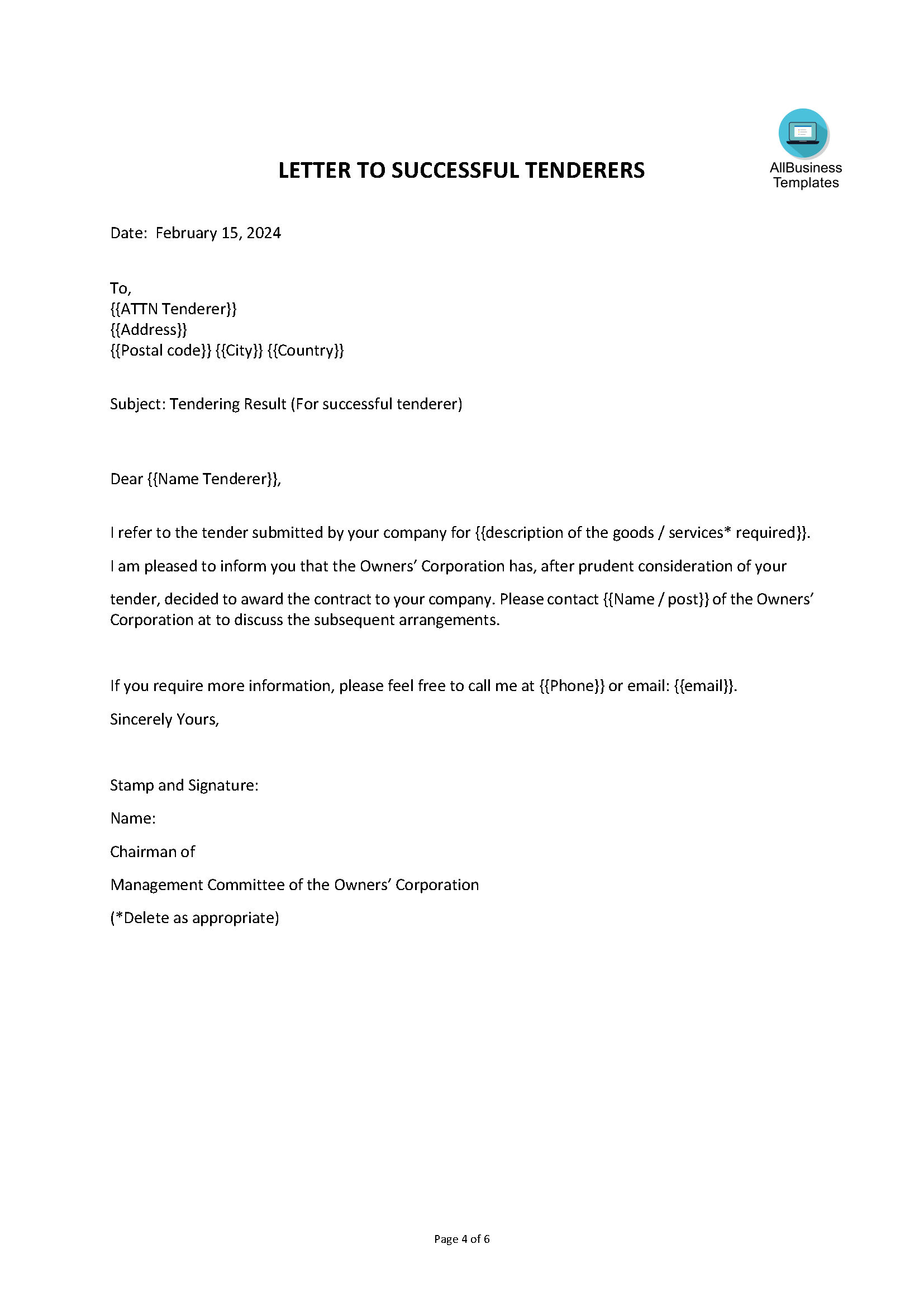 Bid Proposal | Templates at allbusinesstemplates.com