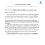 Employee rules of conduct sample | Business templates, contracts and forms.