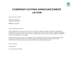 Company outing announcement letter | Business templates, contracts and ...