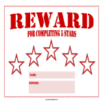 5 star reward chart | Business templates, contracts and forms.