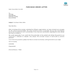 Purchase order letter format in word templates. | Business templates ...