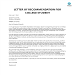 Letter of recommendation college admission | Business templates ...