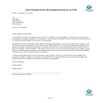 Promotion Recommendation Letter Format Example templates. | Business ...