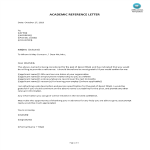 Academic Reference Letter Example | Business templates, contracts and ...
