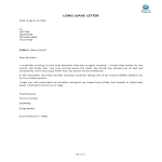 Long leave letter sample templates. | Business templates, contracts and ...