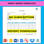 Debit memo example | Business templates, contracts and forms.