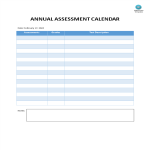 Annual Assessment Calendar Sample | Business templates, contracts and ...