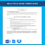 Mla Title Page Sample | Business templates, contracts and forms.