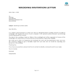Example of wedding invitation letter | Business templates, contracts ...