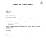 Early leave permission letter templates. | Business templates ...