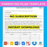 Co parenting plan | Business templates, contracts and forms.