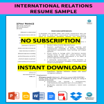 International relations resume sample | Business templates, contracts ...