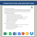 Home construction job description templates. | Business templates ...