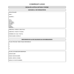Dealer application sheet | Business templates, contracts and forms.