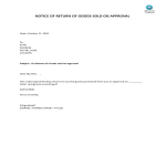 Notice return of goods | Business templates, contracts and forms.