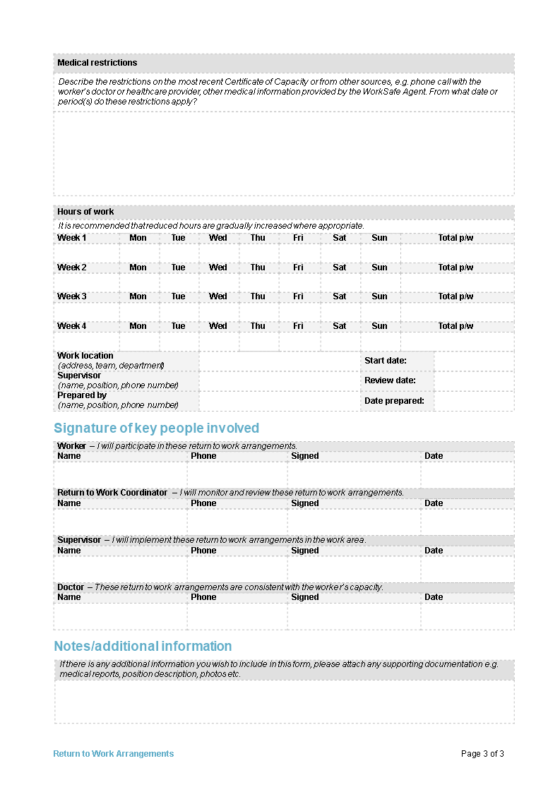 Return to Work | Templates at allbusinesstemplates.com