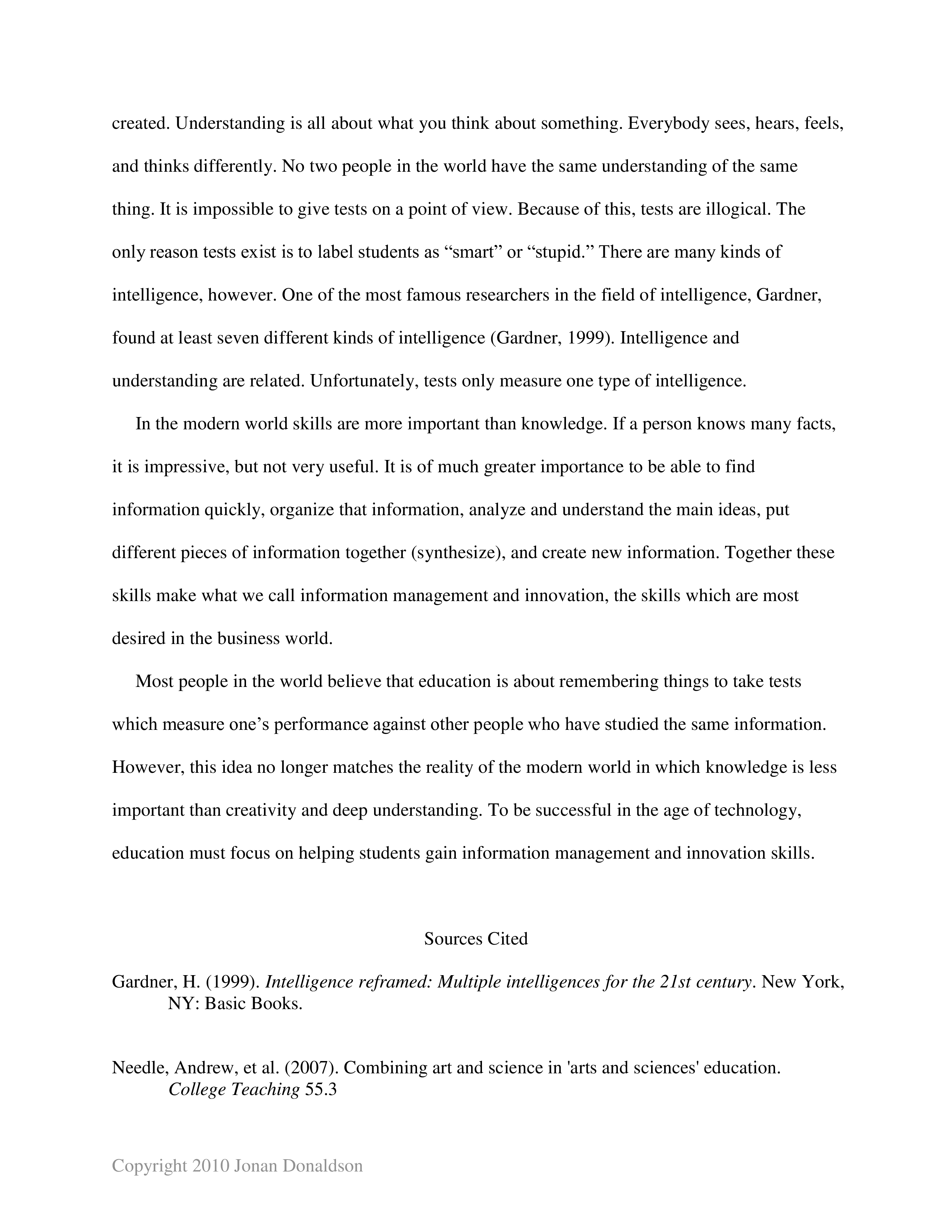 Sample Argumentative College Essay | Templates at allbusinesstemplates.com