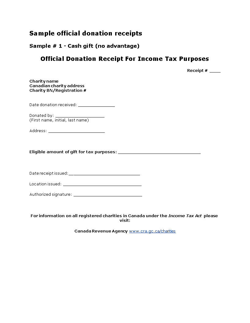 Tax Donation Receipt Templates At Allbusinesstemplates